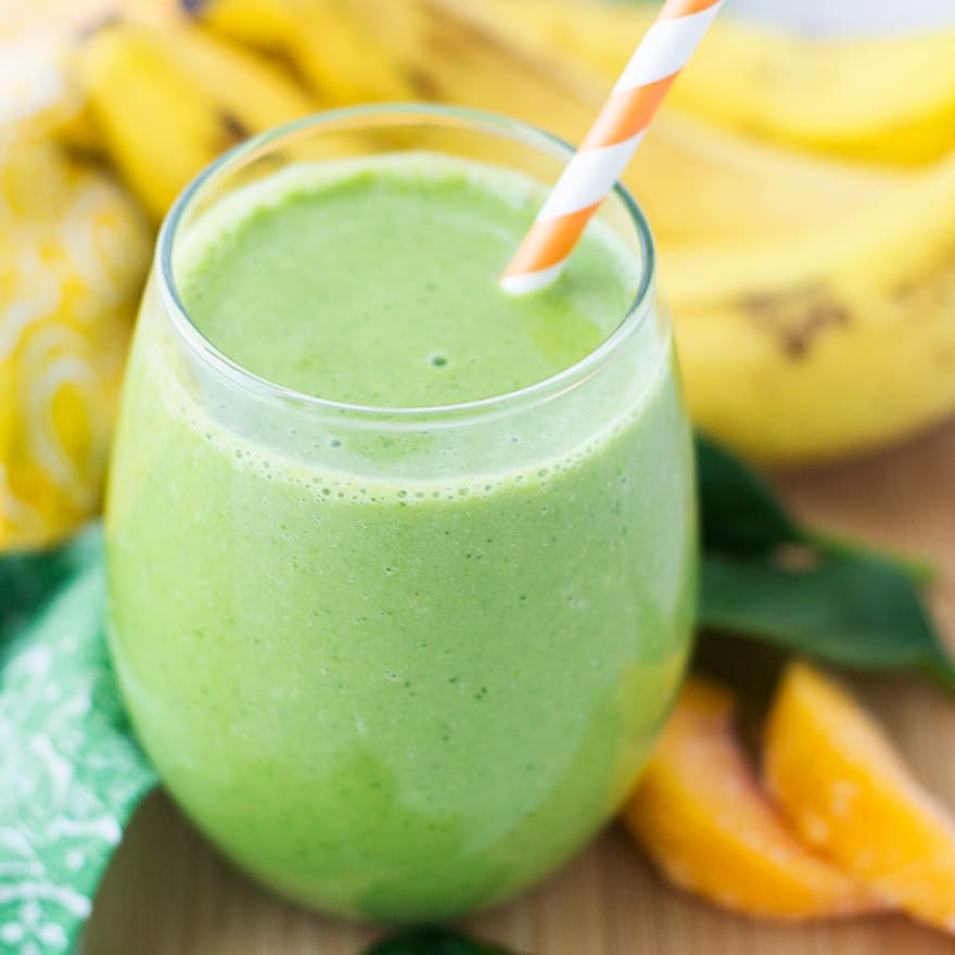 Peach Spinach Smoothie - Daily Smoothie